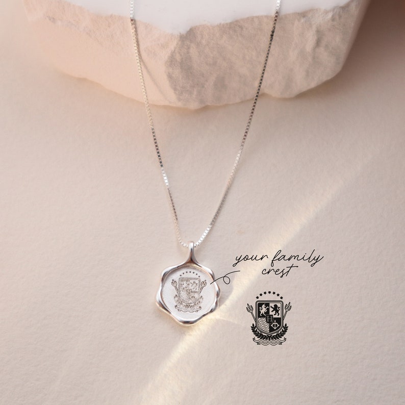 Family Crest Necklace • Coat of Arms • Family Crest Necklace ...