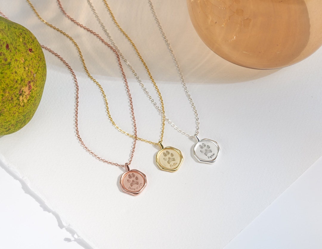 Paw Print Necklace • Your Actual Pet Paw Print Necklace • Custom Pet ...