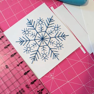 Snowflake Hand Embroidery Holiday Card Pattern - Etsy