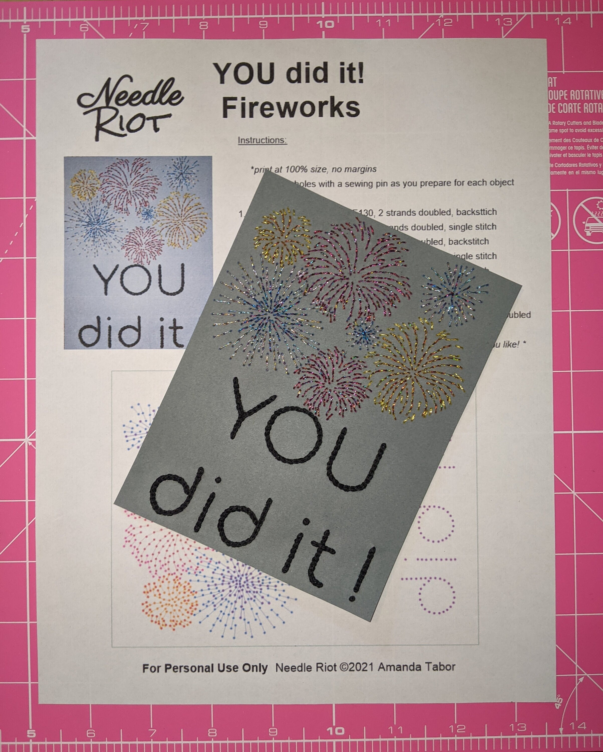 Congratulations Card Pattern, Hand Embroidery, Great for Beginning ...