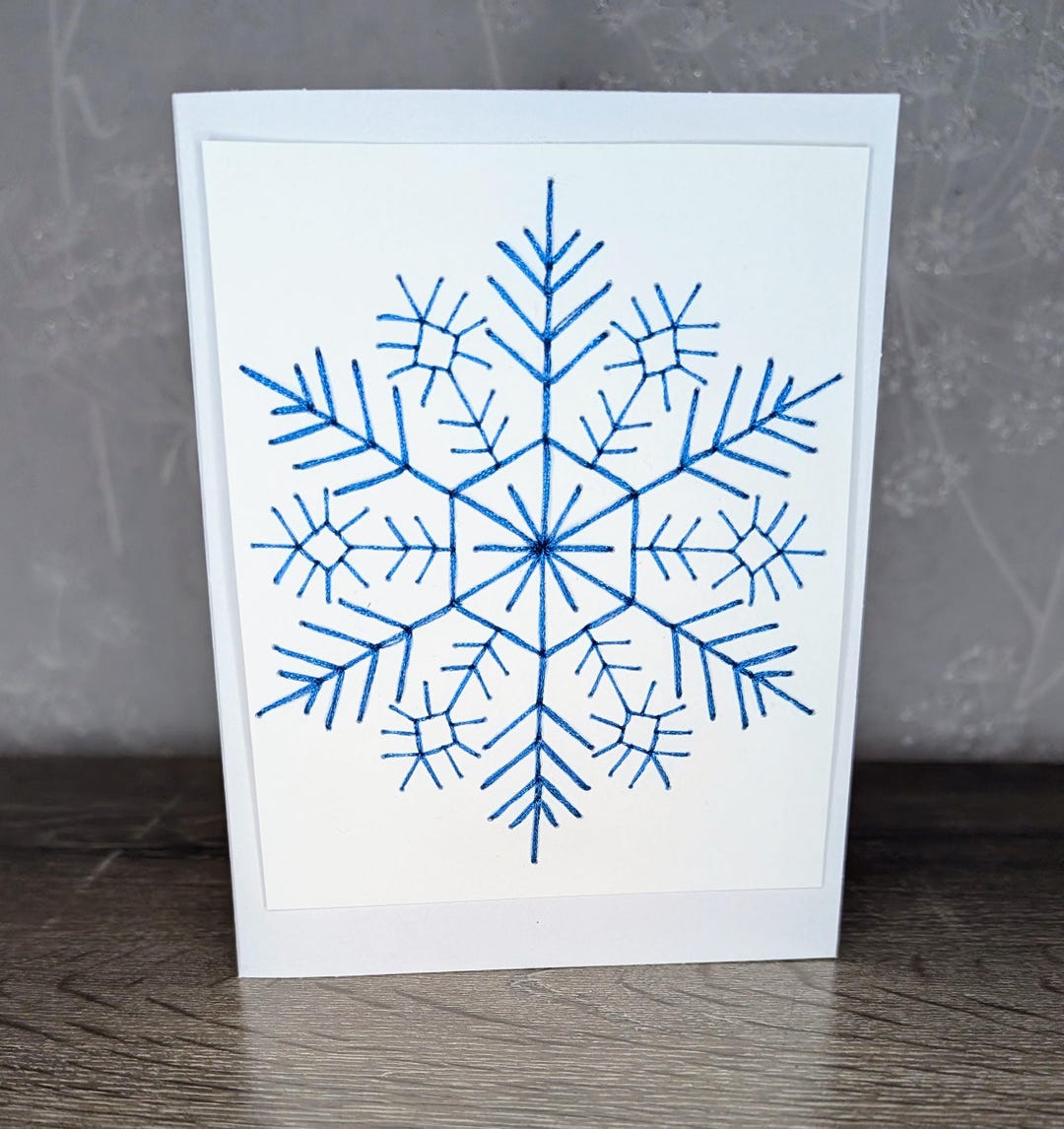 Snowflake Hand Embroidery Holiday Card Pattern - Etsy