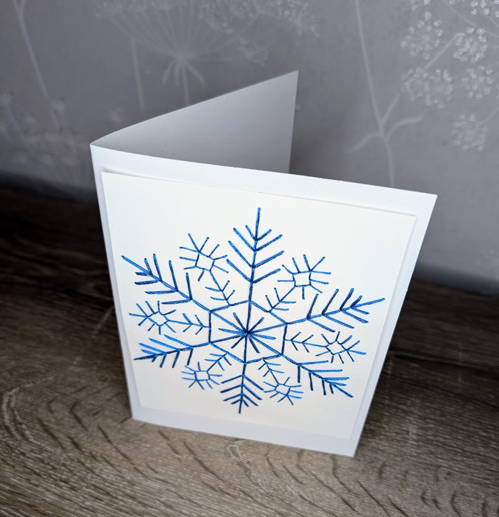 Snowflake Hand Embroidery Holiday Card Pattern - Etsy