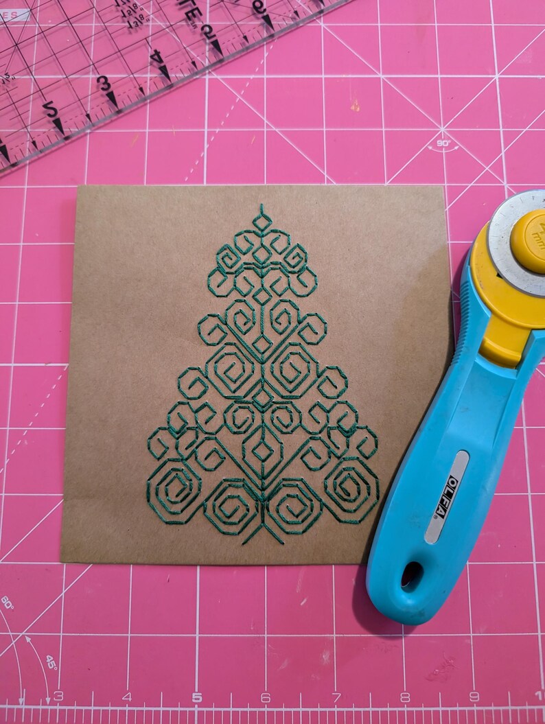 Christmas Tree Hand Embroidery Cardstock Pattern - Etsy