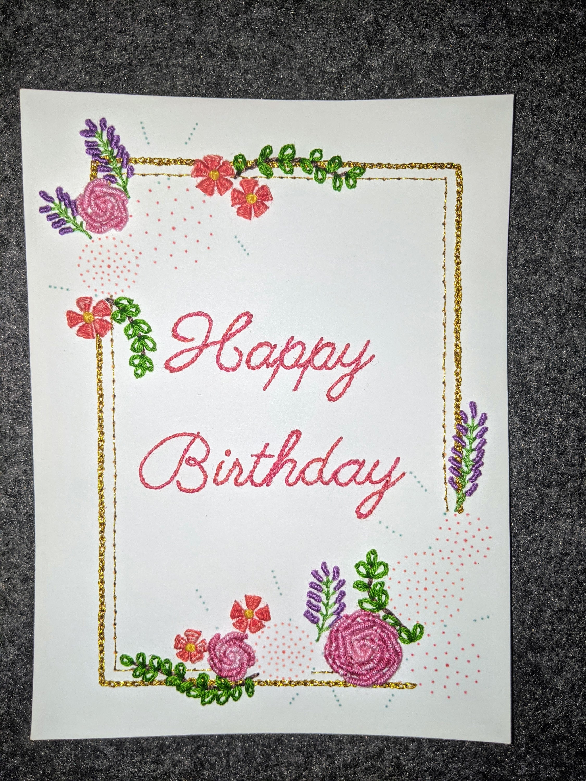 Happy Birthday Advanced Hand Embroidery Pattern - Etsy