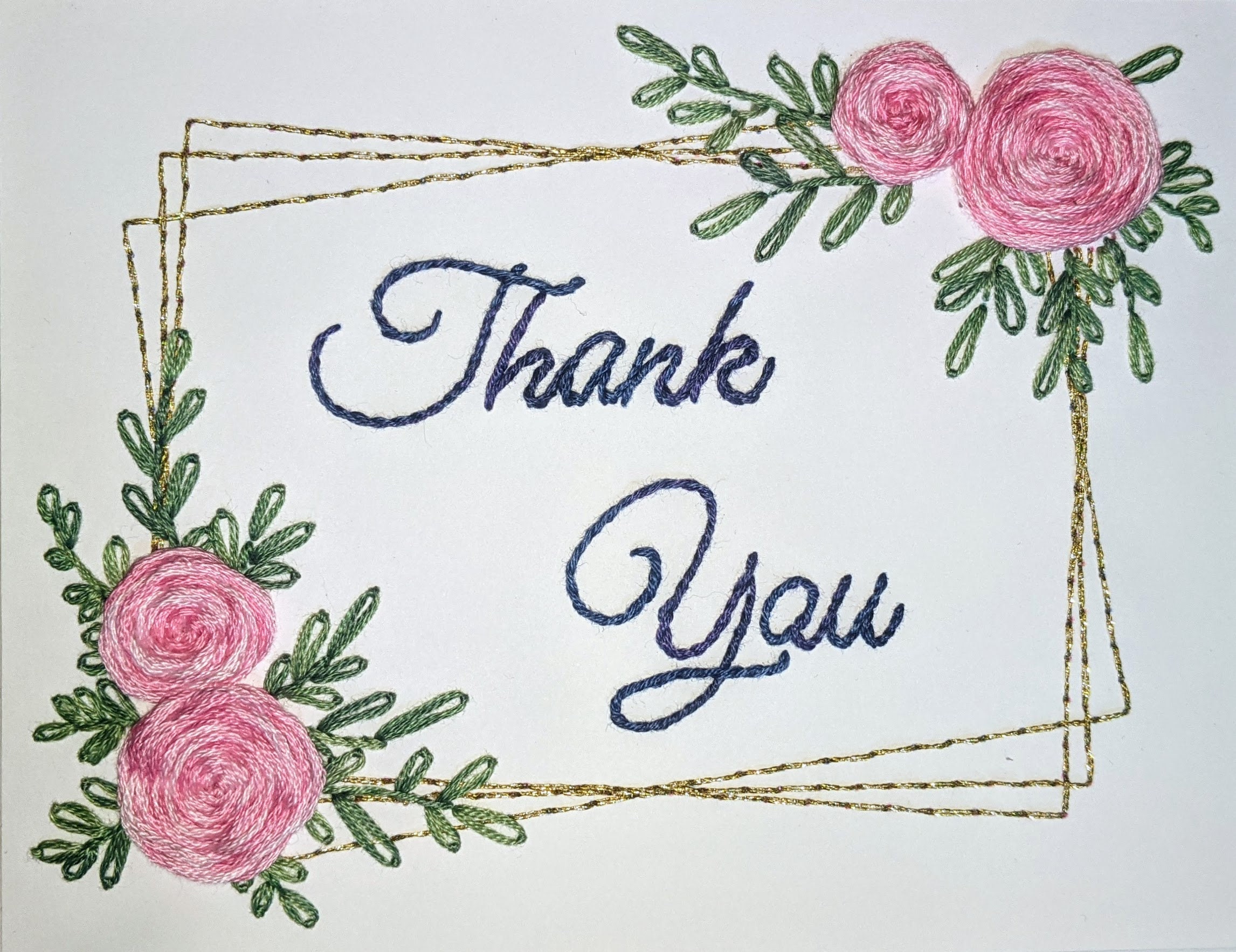 Thank You Hand Embroidered Card Pattern, Great for Intermediate ...