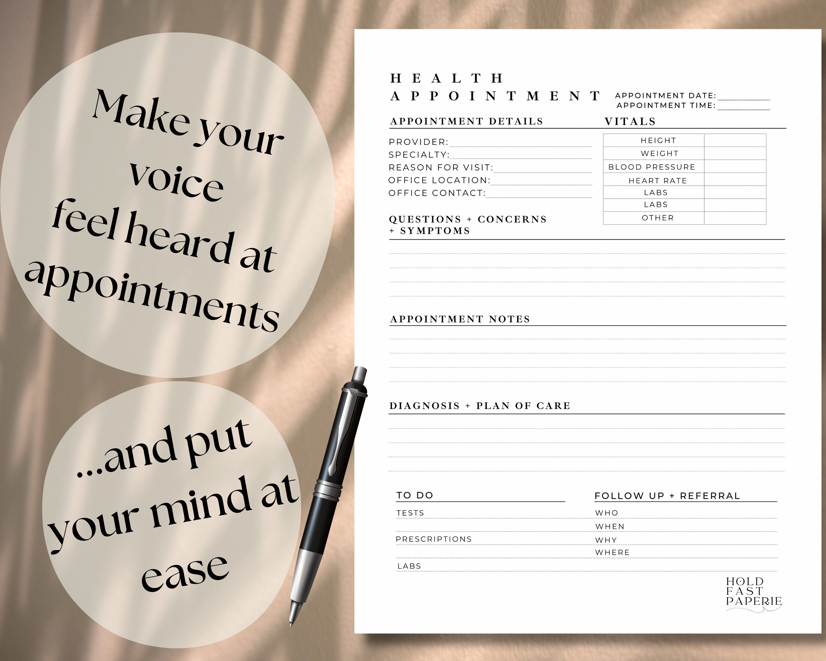 Health Appointment Printable, Doctor Appointment, Digital Print ...