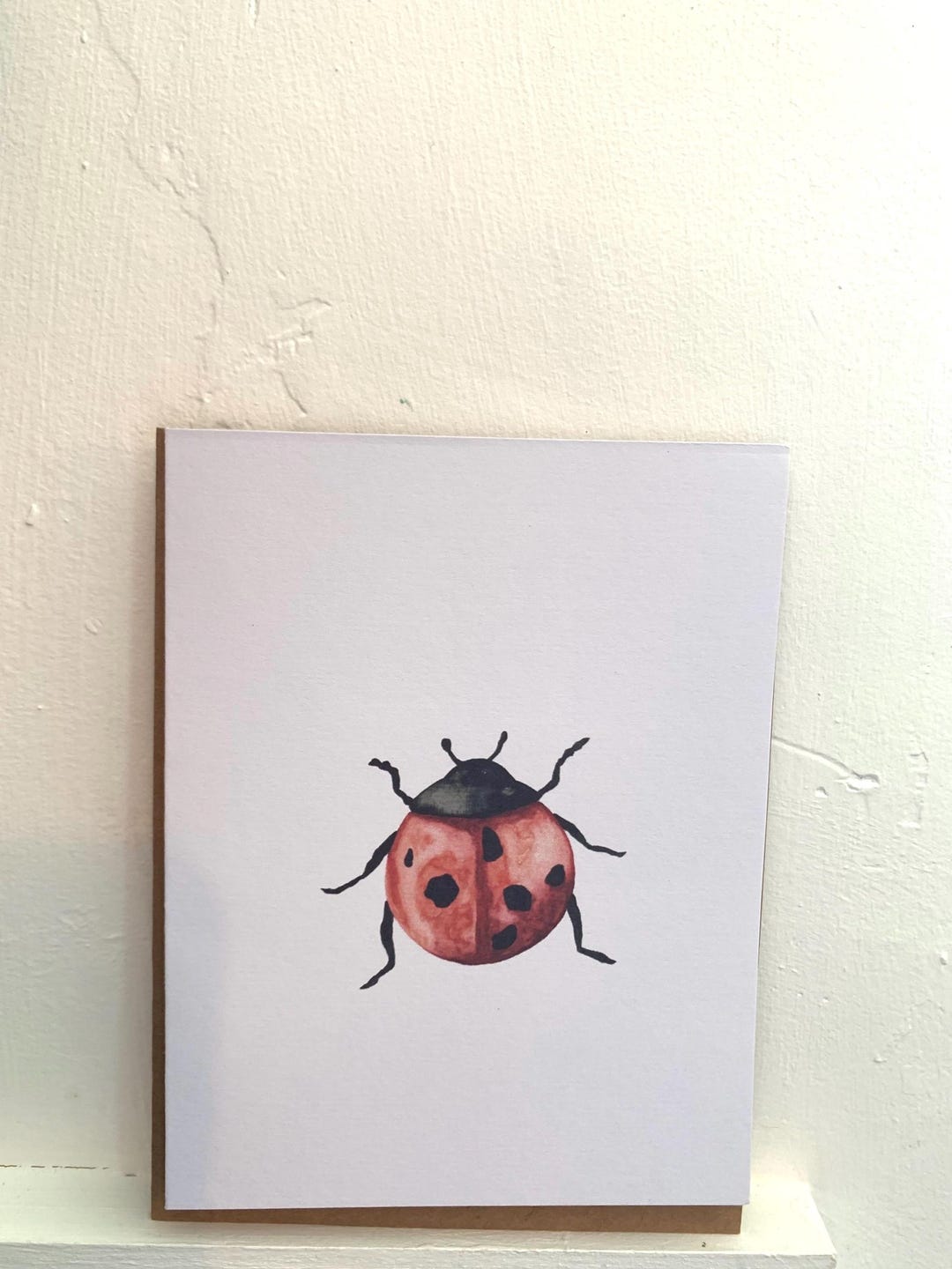 Watercolor Ladybug Greeting Cards | Hand-painted Blank Notecards, Set ...