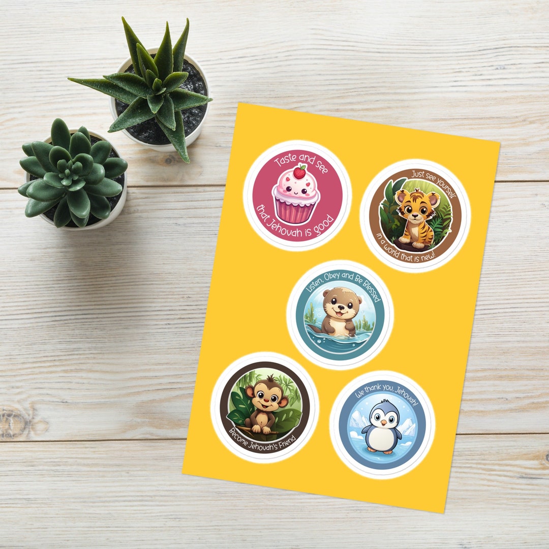 JW Kids Sticker Set, Animal Stickers, JW Gift, Family Worship, Meeting ...