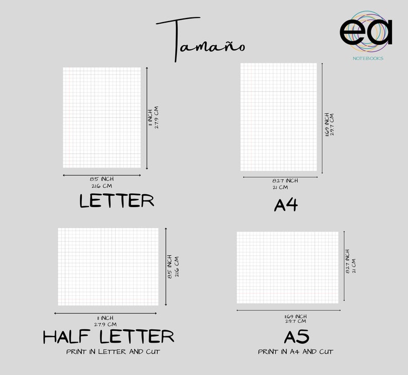 Printable Paper. Grid, Graph. A4, Letter A5. Bullet Journal Grid Paper ...