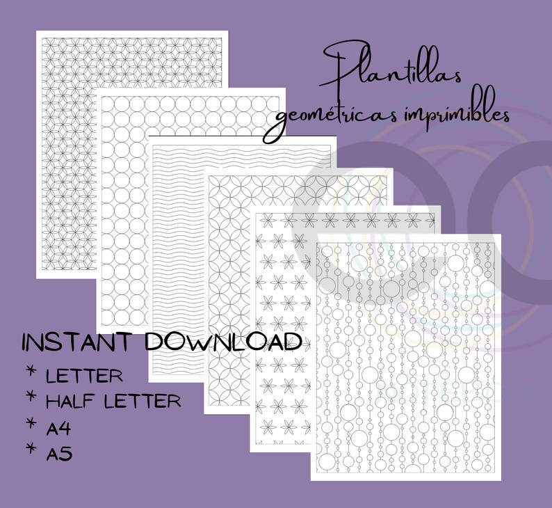 Printable paper. Patterns for coloring. Geometric template. - Etsy México