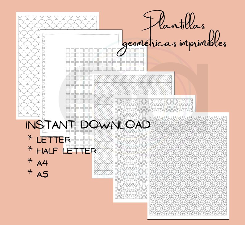Printable paper. Patterns for coloring. Geometric template. - Etsy México