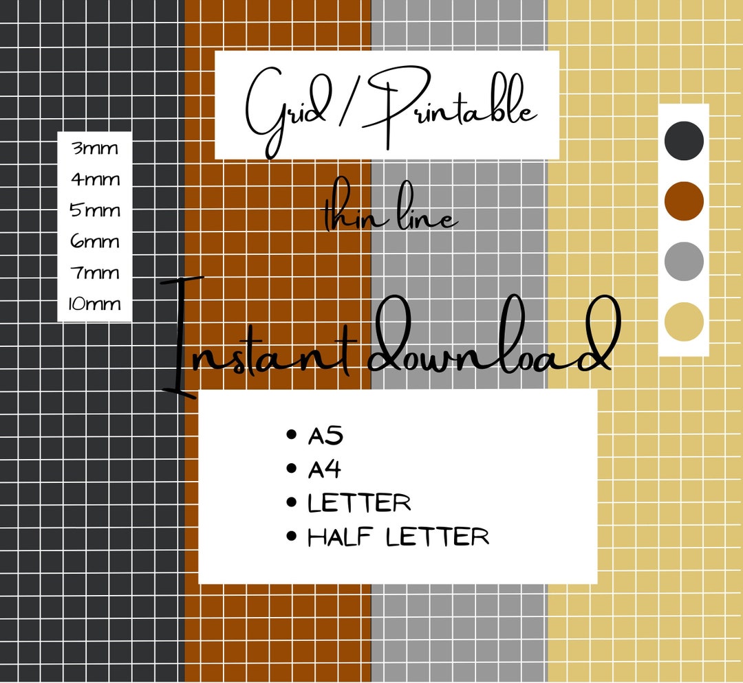 Printable Grid Sheets, Grid Paper, Color Grid Printable, Printable ...
