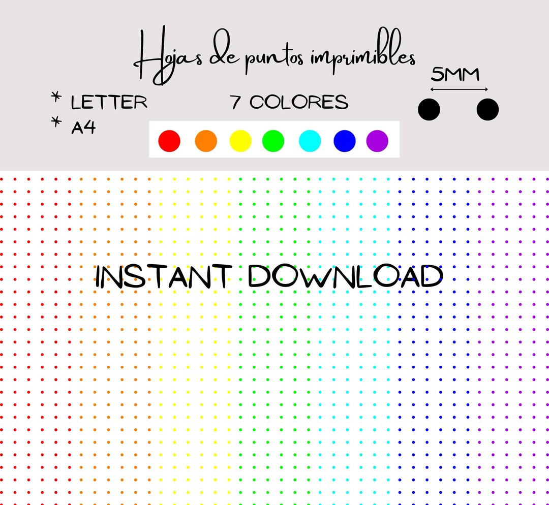 Printable Paper. Dots, Grid, Graphic. A4, Letter. Bullet Journal Dotted ...