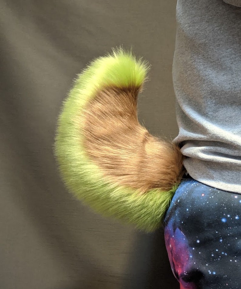 Green and Brown Deer Nub Fursuit Tail Faux Fur Tail Small | Etsy