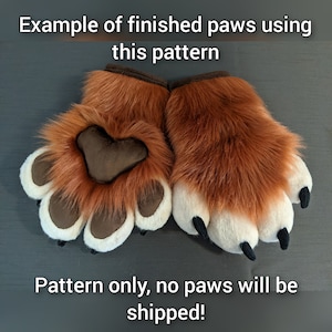 PDF Pattern Download Puffy Fursuit Handpaws, Furry Paws Tutorial, Paw ...
