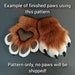 PDF Pattern Download Puffy Fursuit Handpaws, Furry Paws Tutorial, Paw ...