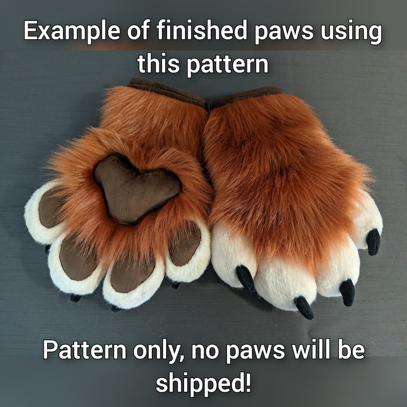 PDF Pattern Download Puffy Fursuit Handpaws Furry Paws - Etsy