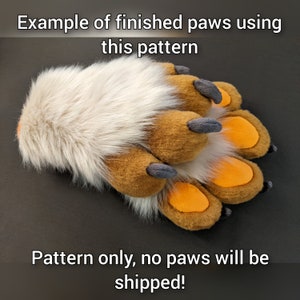 PDF Pattern Download Puffy Fursuit Handpaws, Furry Paws Tutorial, Paw ...