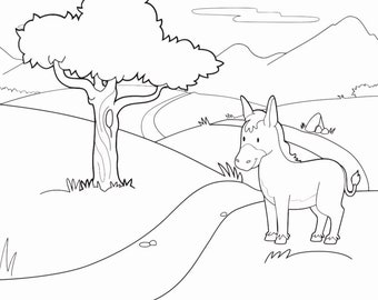 Farm Animals Coloring Pages Duck Cow Sheep Pig Horse - Etsy