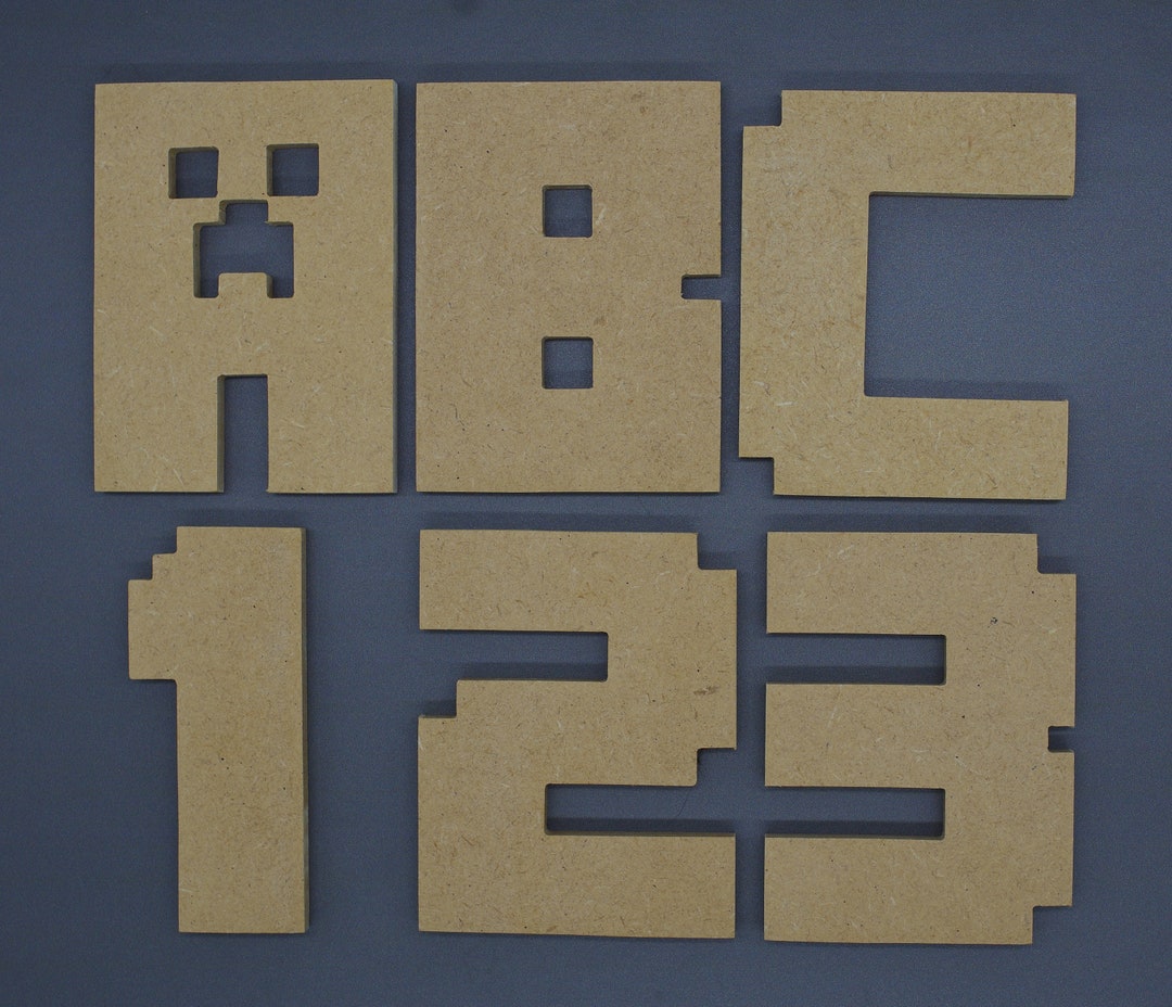 MINECRAFT Wooden Letters-goudy Stout Font-mdf 9 Mm Thick-hand Made-all ...