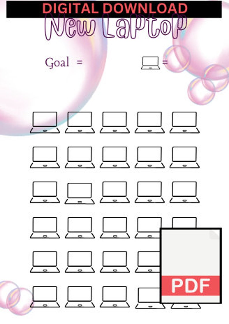 Laptop Savings Challenge | A6 Printable PDF Download | Budget, Savings ...