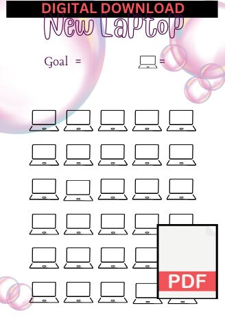 Laptop Savings Challenge A6 Printable PDF Download Budget, Savings ...