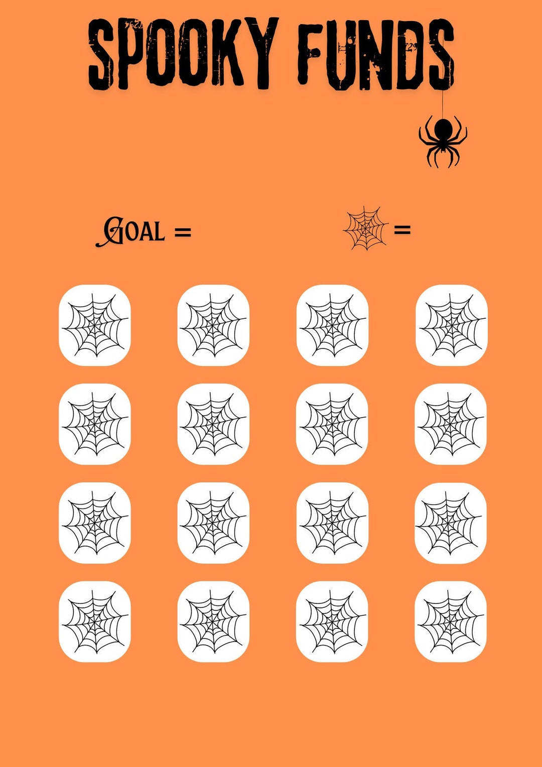 Halloween Savings Challenge | A6 Printable PDF Download | Budget ...