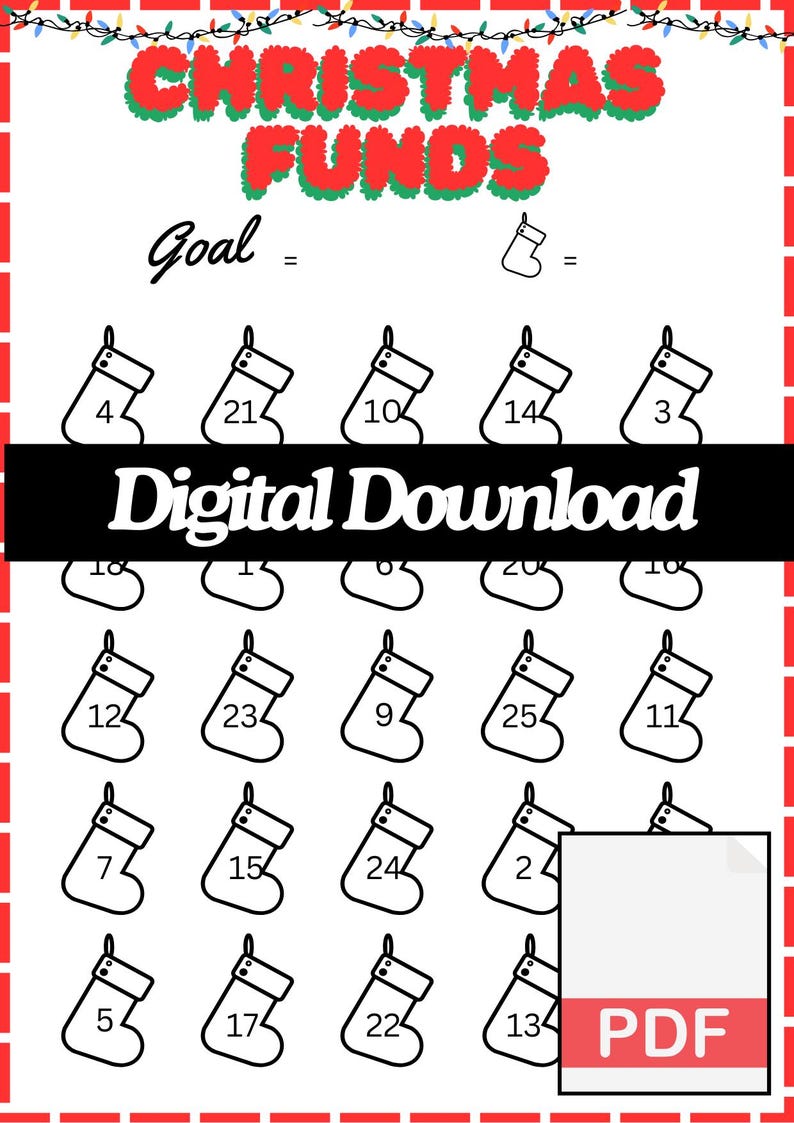 Christmas Savings Challenge | A6 Printable PDF Download | Budget ...