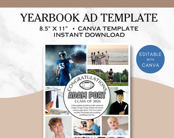 Yearbook Ad Canva Template, Full Page Senior Yearbook Ad Template ...