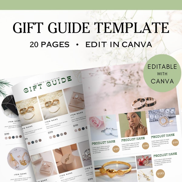Wholesale Product Catalog Template, Editable Holiday Gift Guide ...