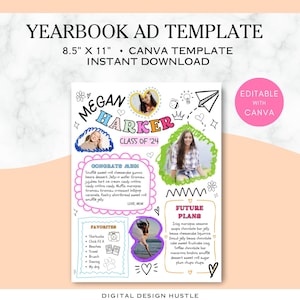 Yearbook Ad Canva Template, Full Page Senior Yearbook Ad Template ...