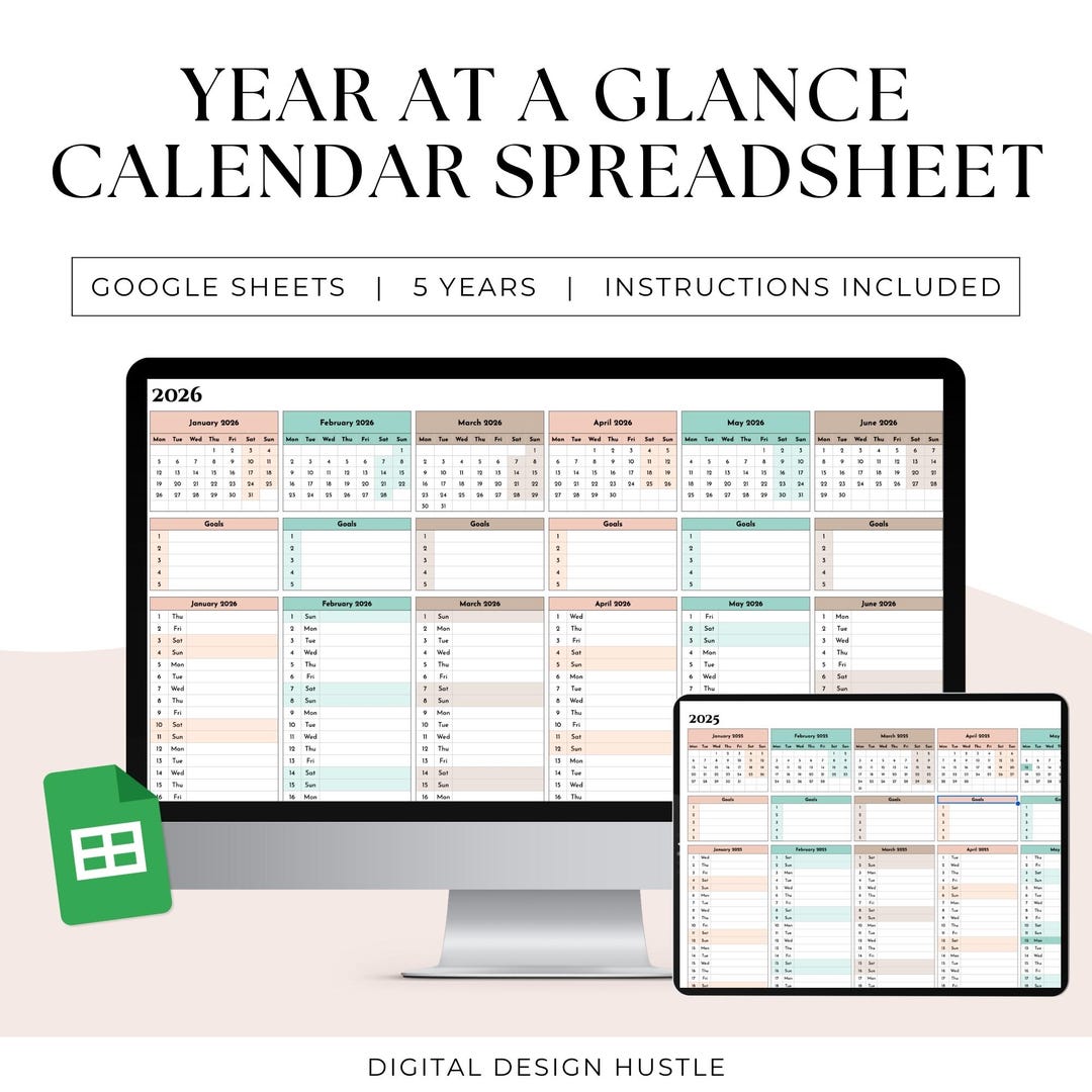 Google Sheets Monthly Calendar, Monthly Calendar of Events Google ...