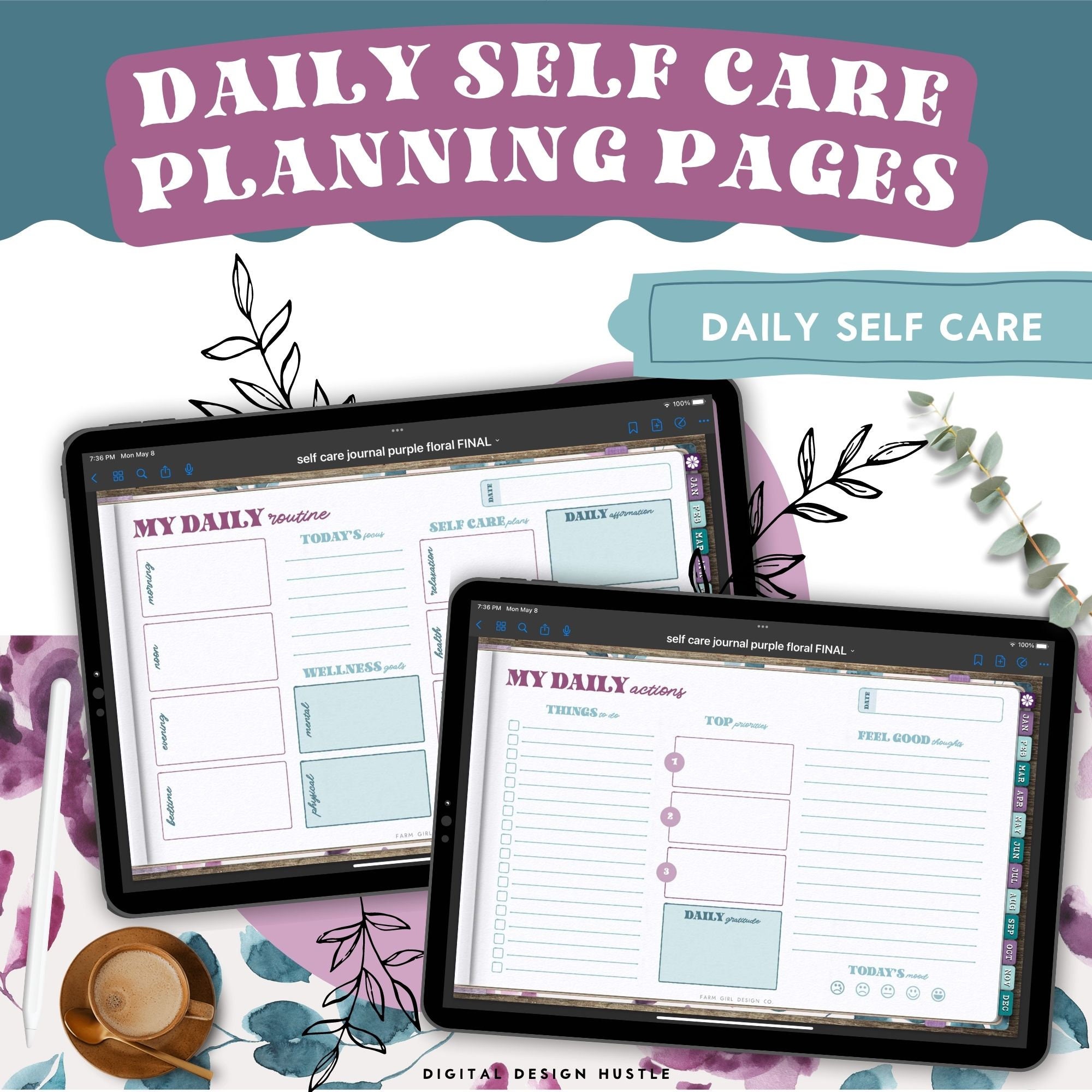 Digital Self Care Journal, Self-care Planner, Daily Self Care, Wellness ...