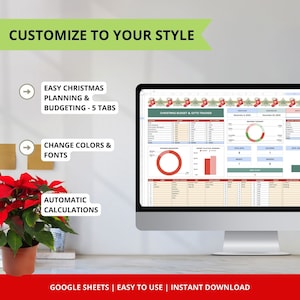 Christmas Planner Spreadsheet Google Sheets, Christmas Gift Spreadsheet ...