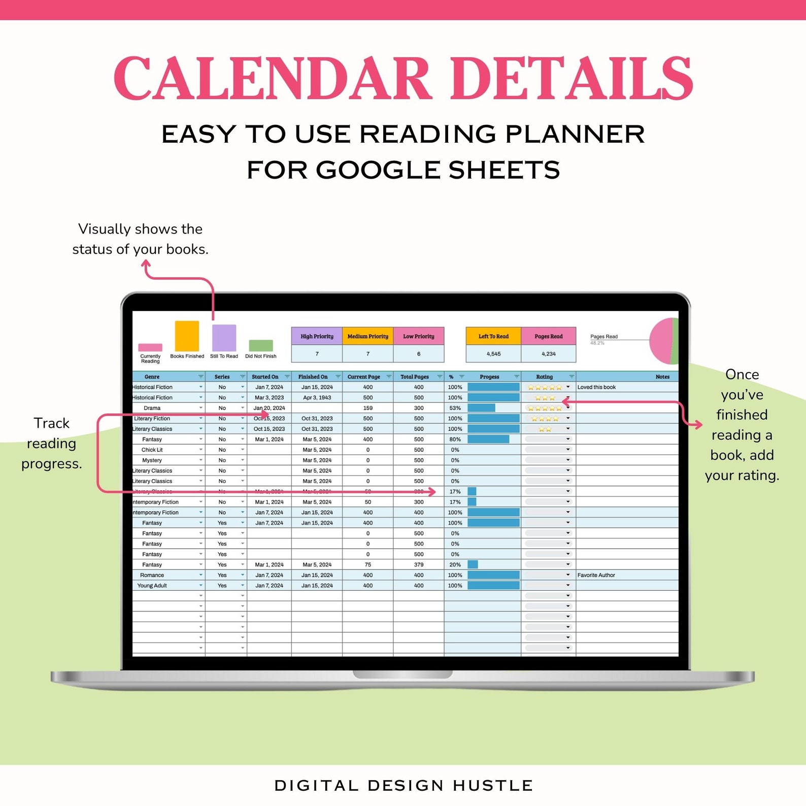 Google Sheets Reading Tracker, Book Series Tracker Google Sheetsbook ...
