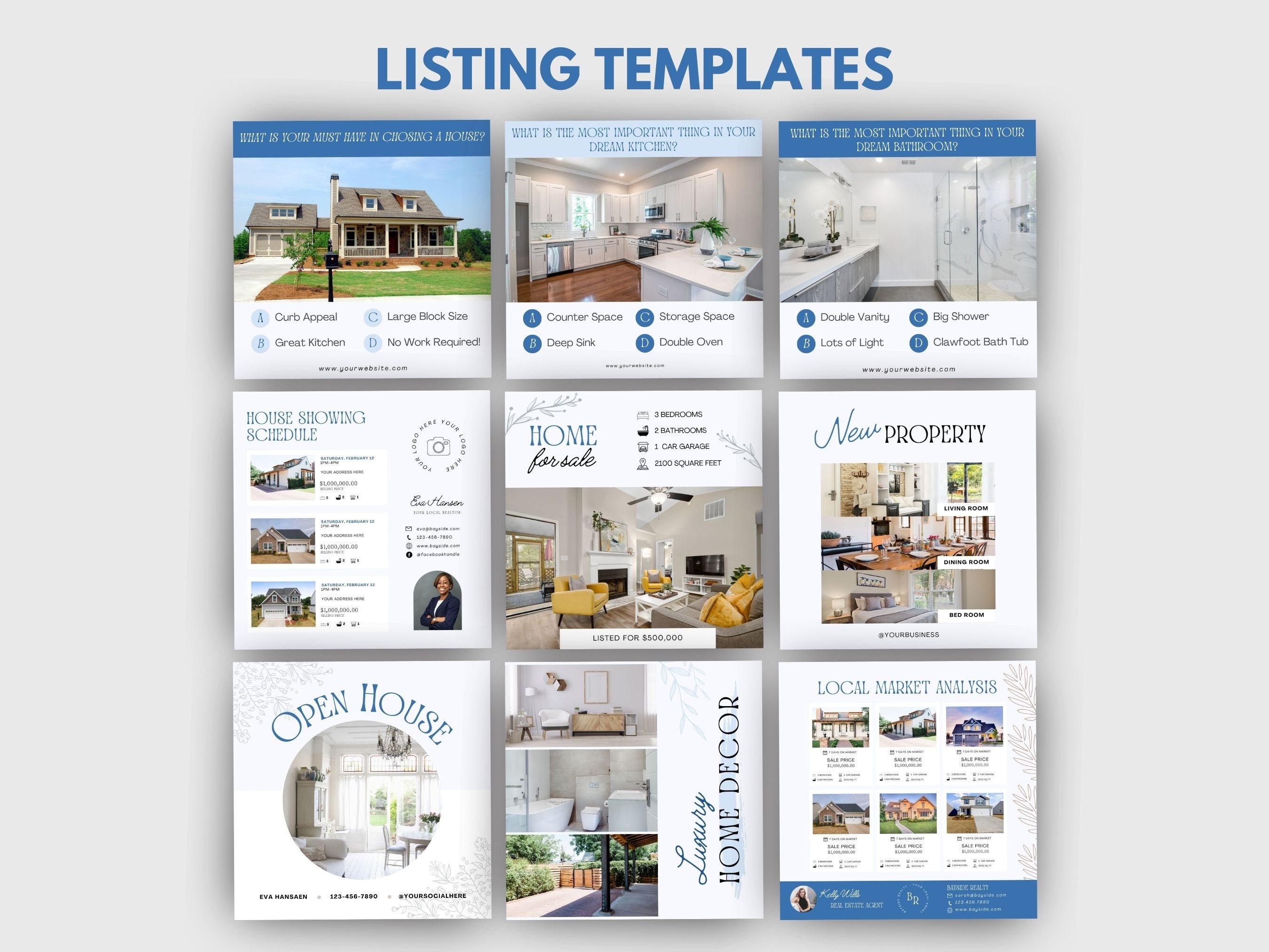 Real Estate Social Media Templates, Real Estate Marketing, Realtor ...