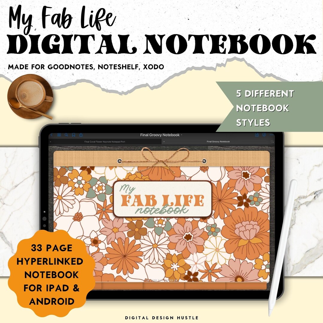 Boho Digital Notebook, Digital Planning Notebook, Digital Bullet ...