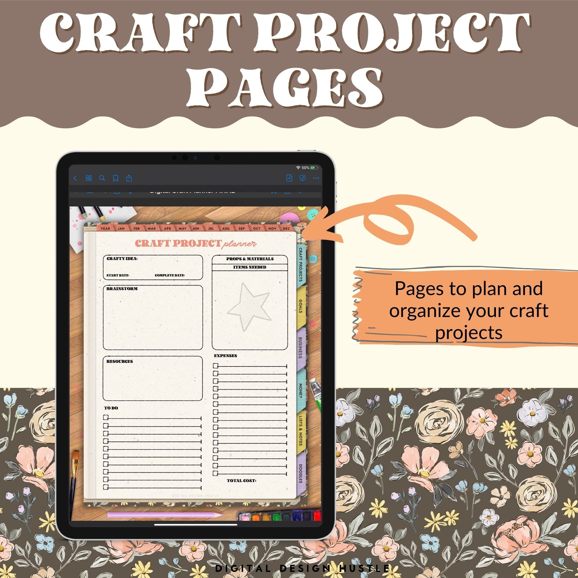 Digital Craft Planner, Craft Project Printable, Project Tracker, Hobby ...