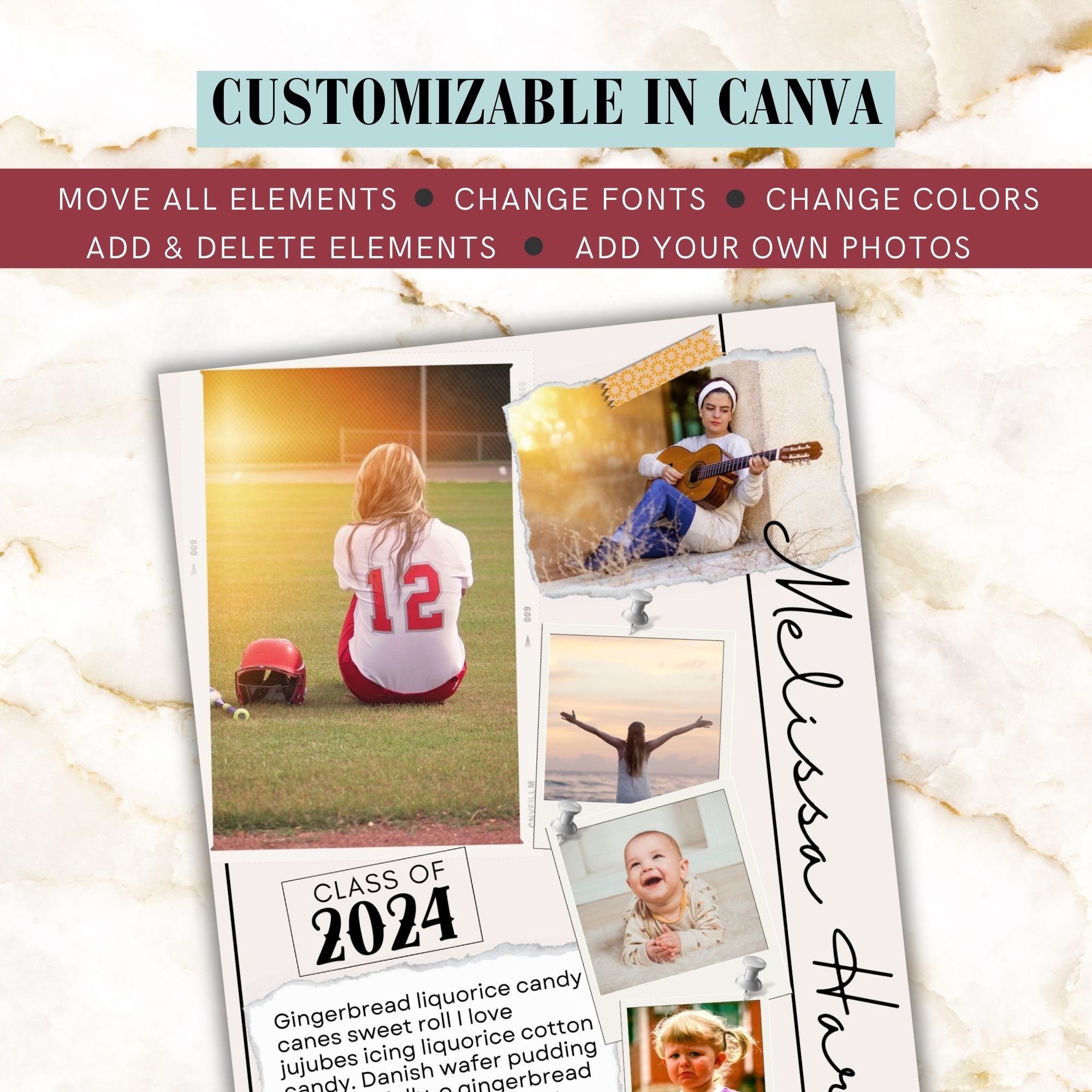 Yearbook Ad Canva Template, Full Page Senior Yearbook Ad Template ...