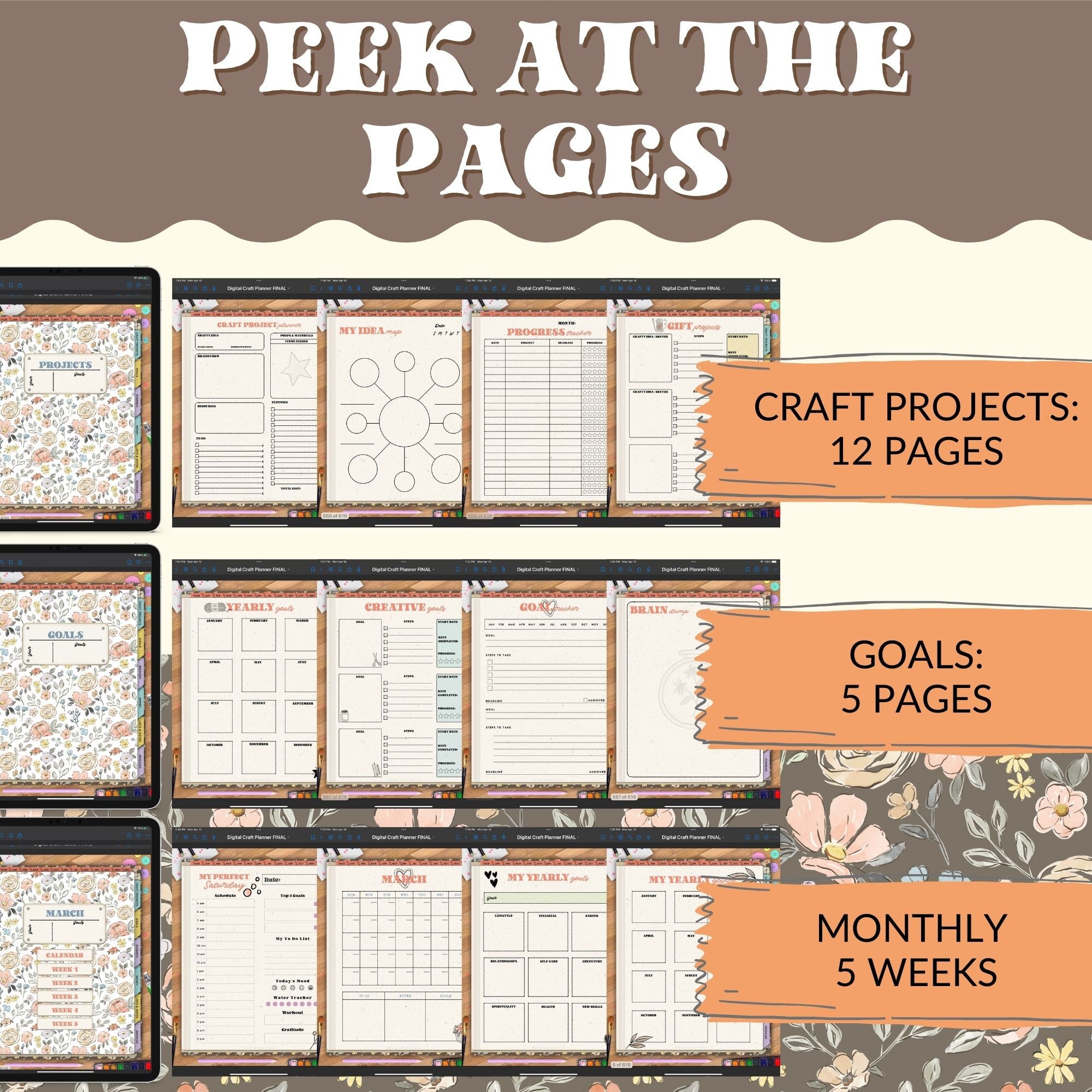 Digital Craft Planner, Craft Project Printable, Project Tracker, Hobby ...