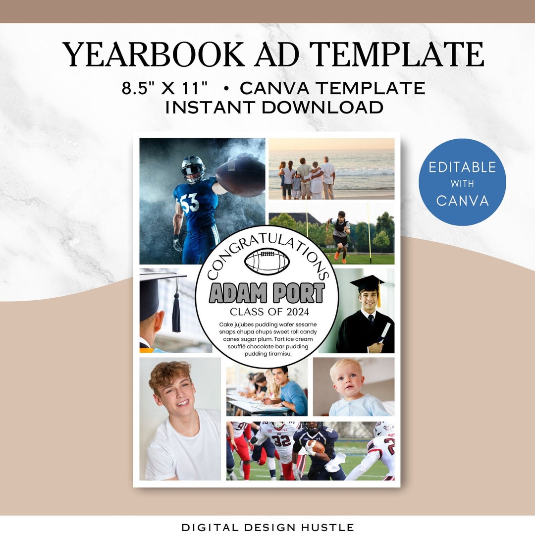 Yearbook Ad Canva Template, Full Page Senior Yearbook Ad Template ...