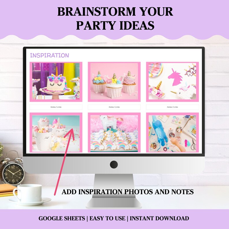 Digital Event Planner Spreadsheet, Google Sheets Birthday Planner ...