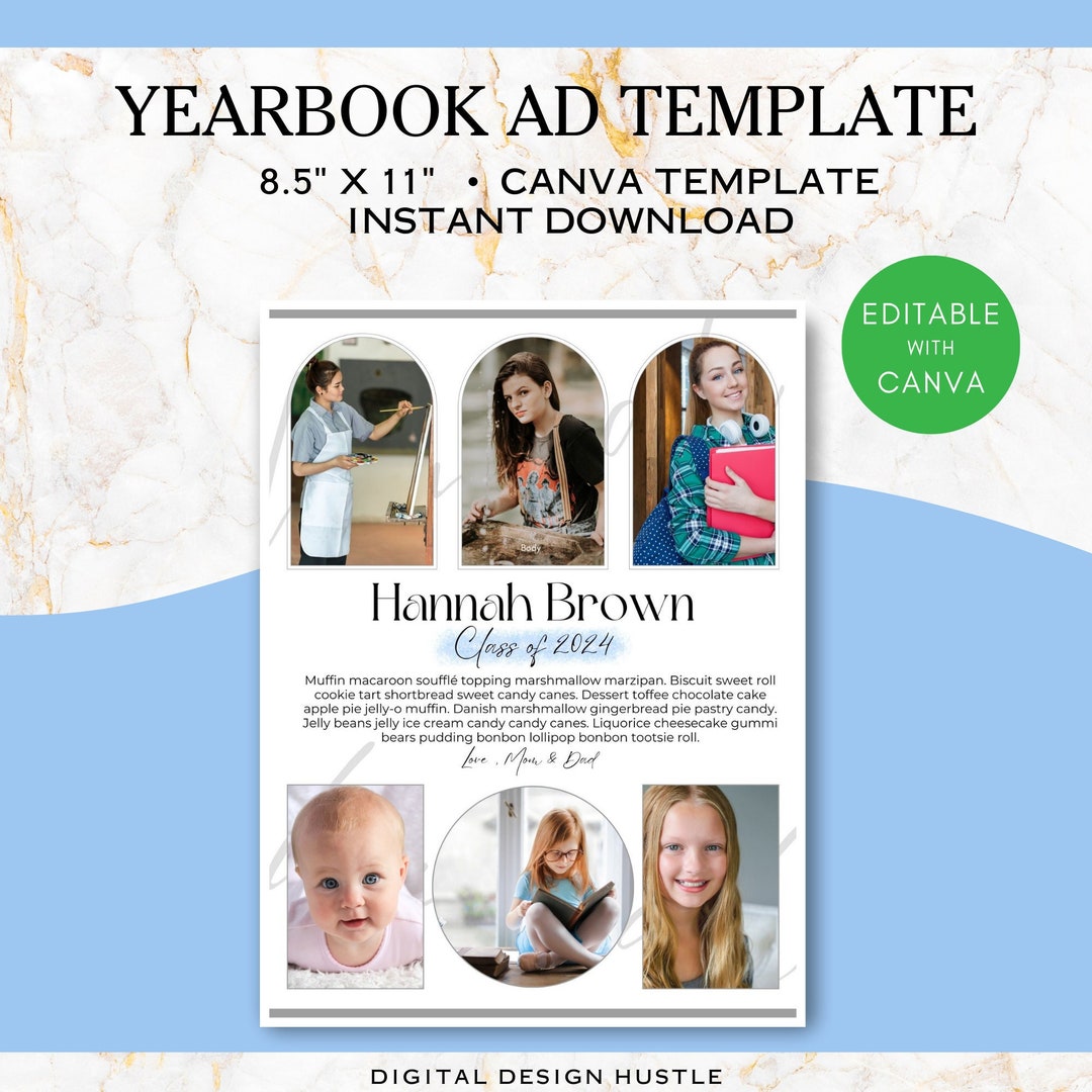 Yearbook Ad Canva Template, Full Page Senior Yearbook Ad Template ...