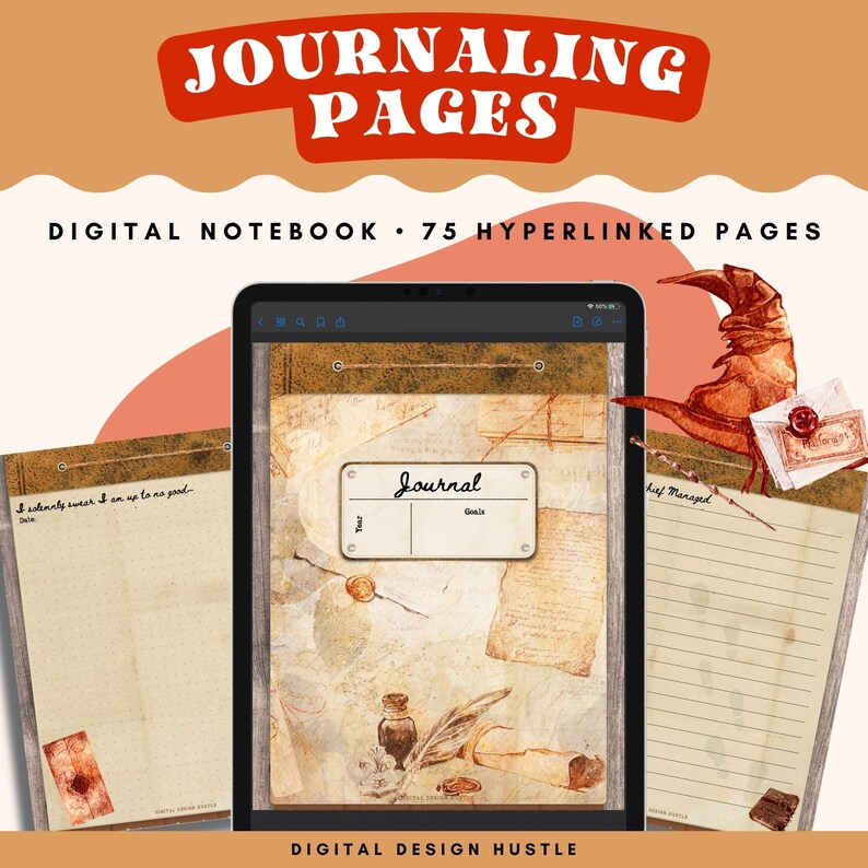 World of Wizards Digital Reading Journal, Digital Reading Planner ...