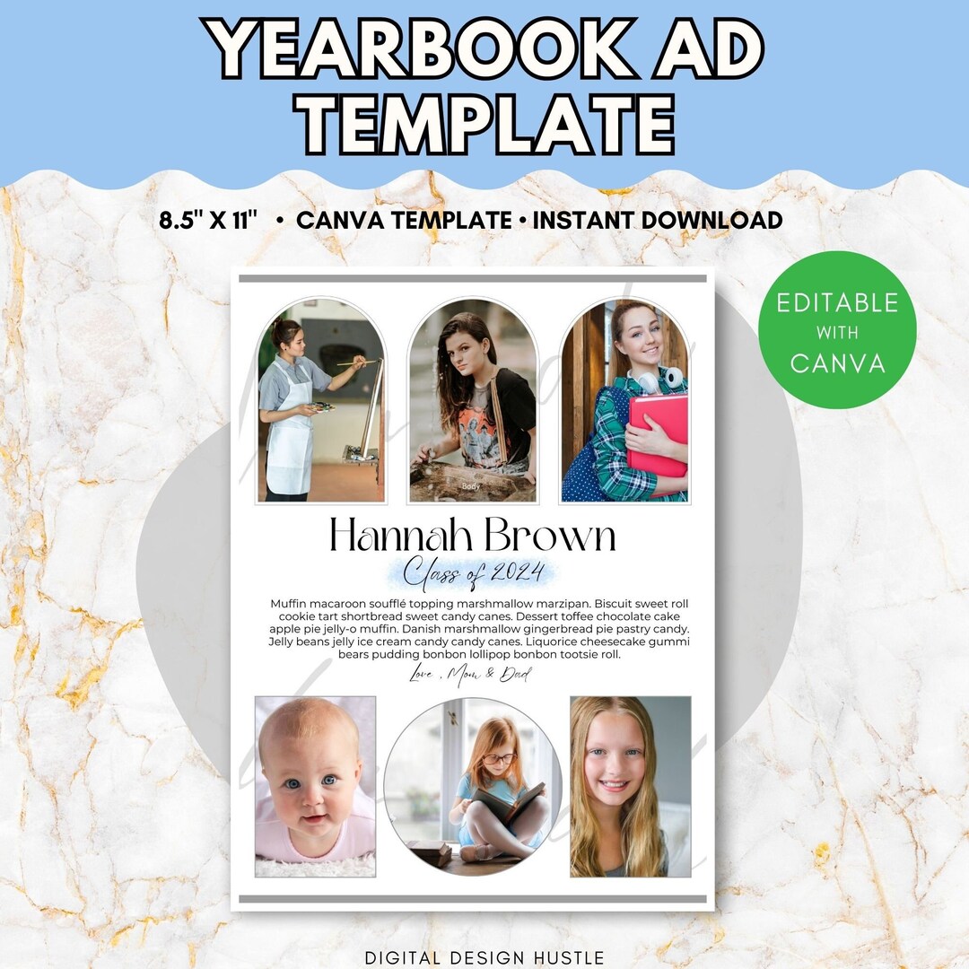 Yearbook Ad Canva Template, Full Page Senior Yearbook Ad Template ...