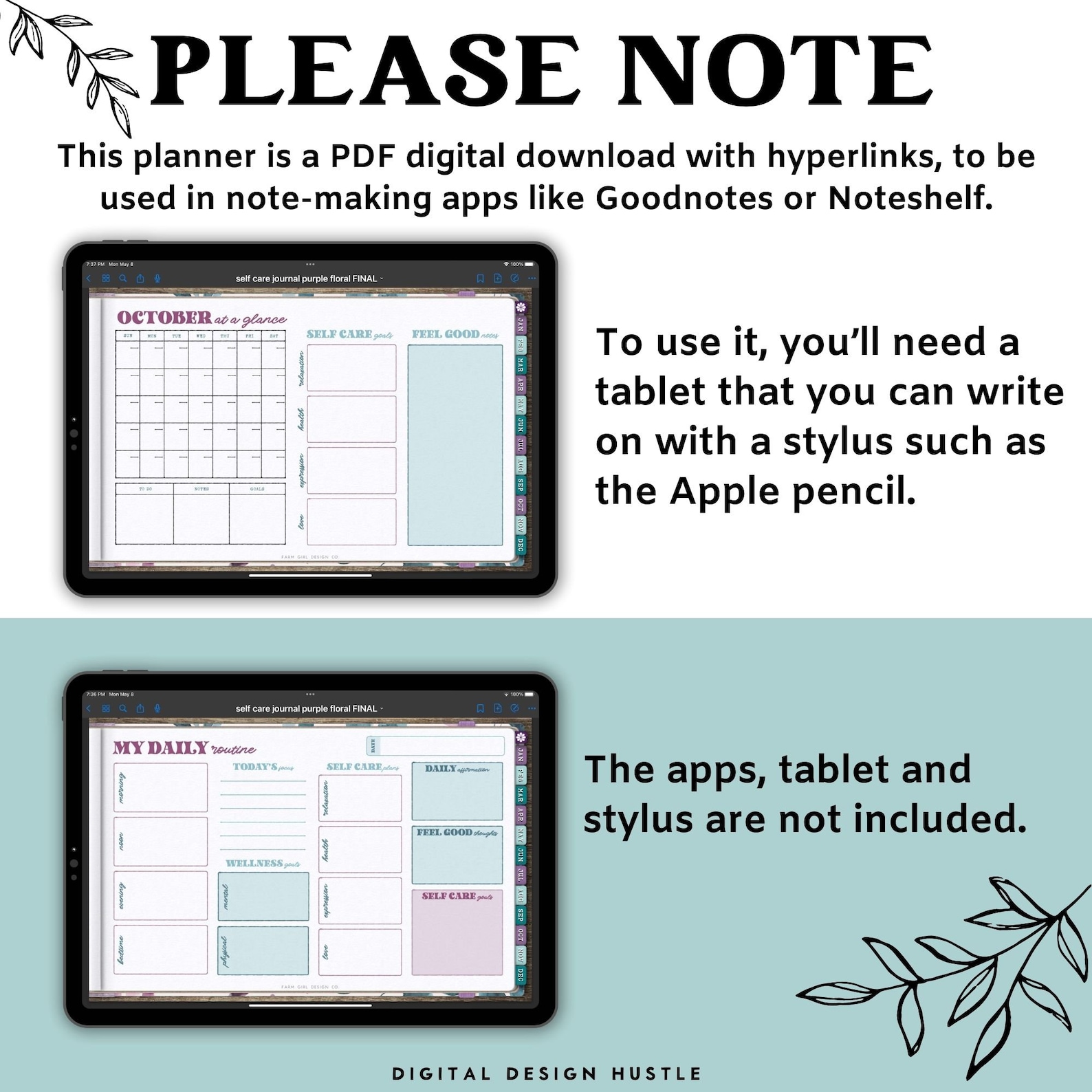 Digital Self Care Journal, Self-care Planner, Daily Self Care, Wellness ...