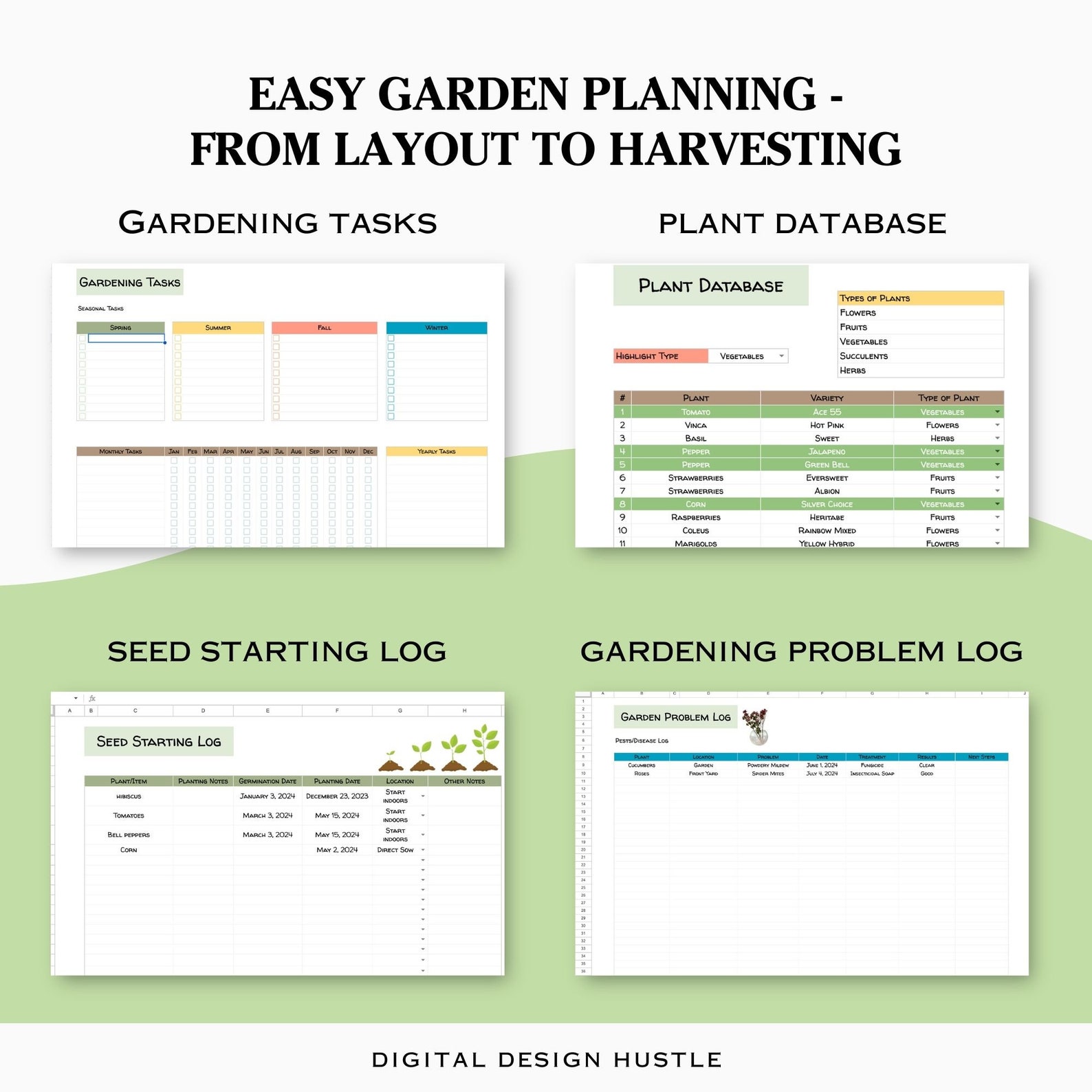 Garden Planner Spreadsheet, Family Garden Planner, Backyard Garden ...