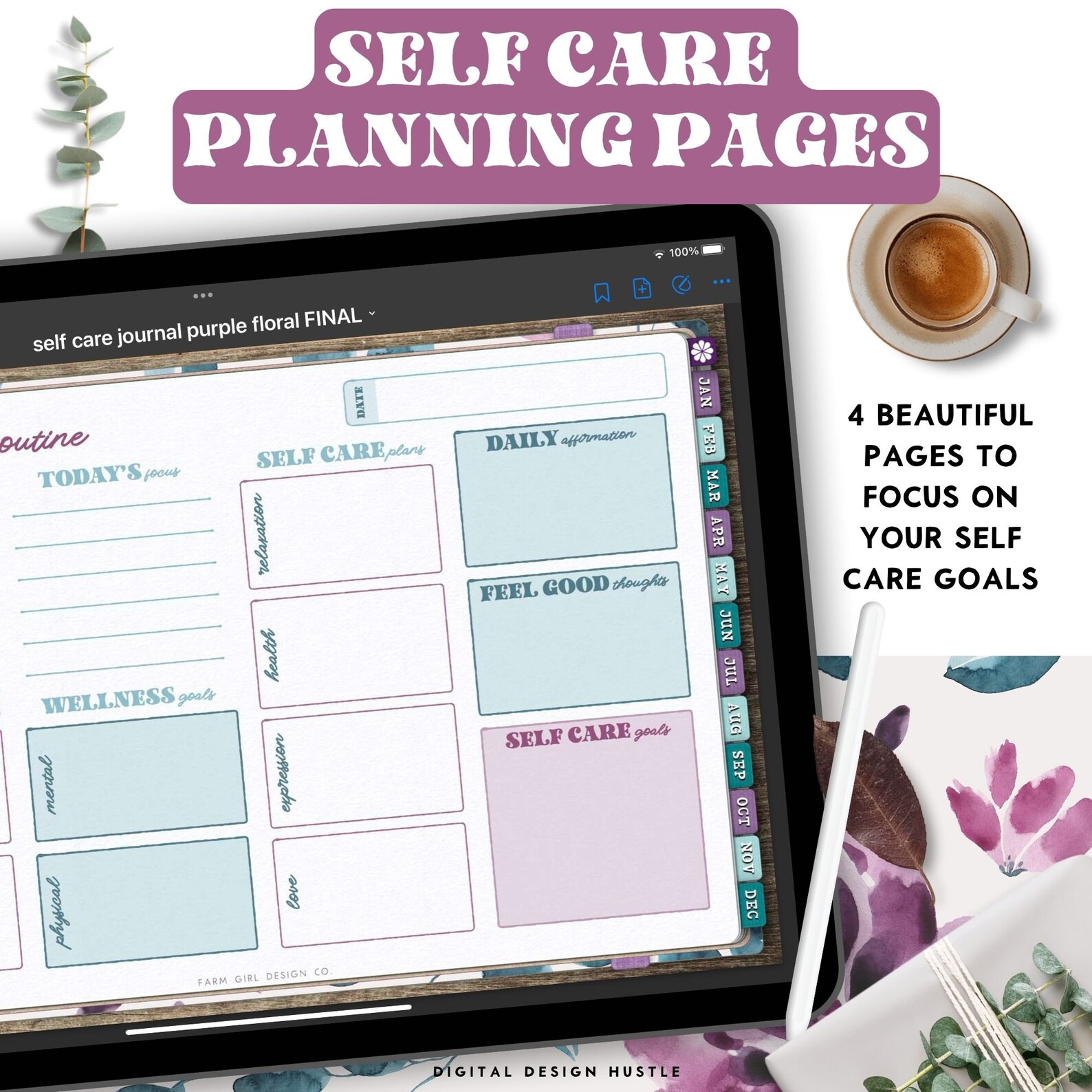 Digital Self Care Journal, Self-care Planner, Daily Self Care, Wellness ...