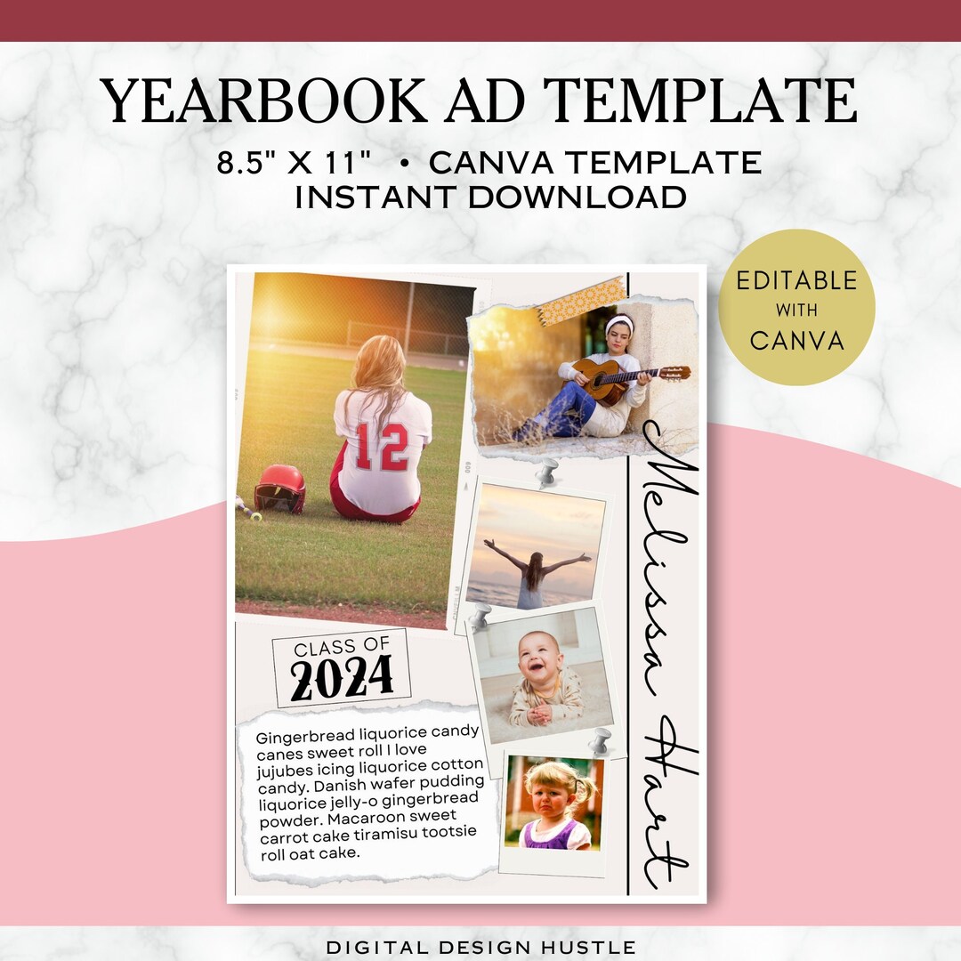 Yearbook Ad Canva Template, Full Page Senior Yearbook Ad Template ...
