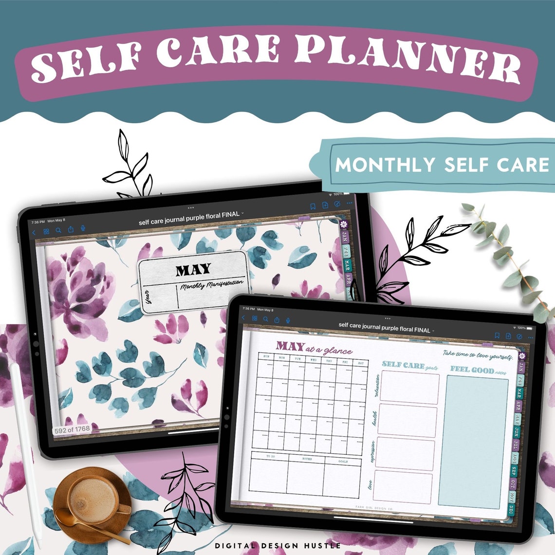 Digital Self Care Journal, Self-care Planner, Daily Self Care, Wellness ...